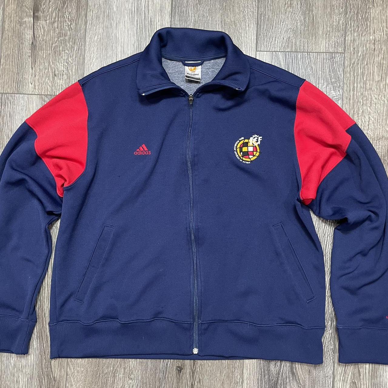 Vintage UEFA Euro 2004 Adidas Spain Warm Up Jacket... | Depop