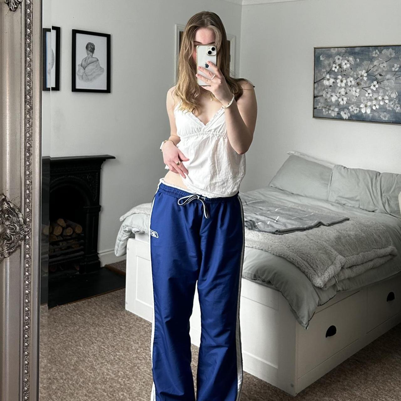 Vintage reebok stripe wide leg trackies ️ Great... - Depop