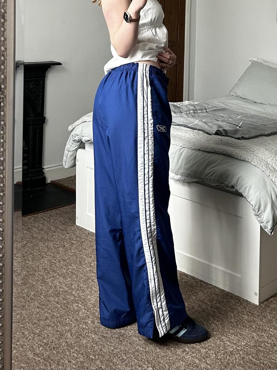 Vintage reebok stripe wide leg trackies ️ Great... - Depop