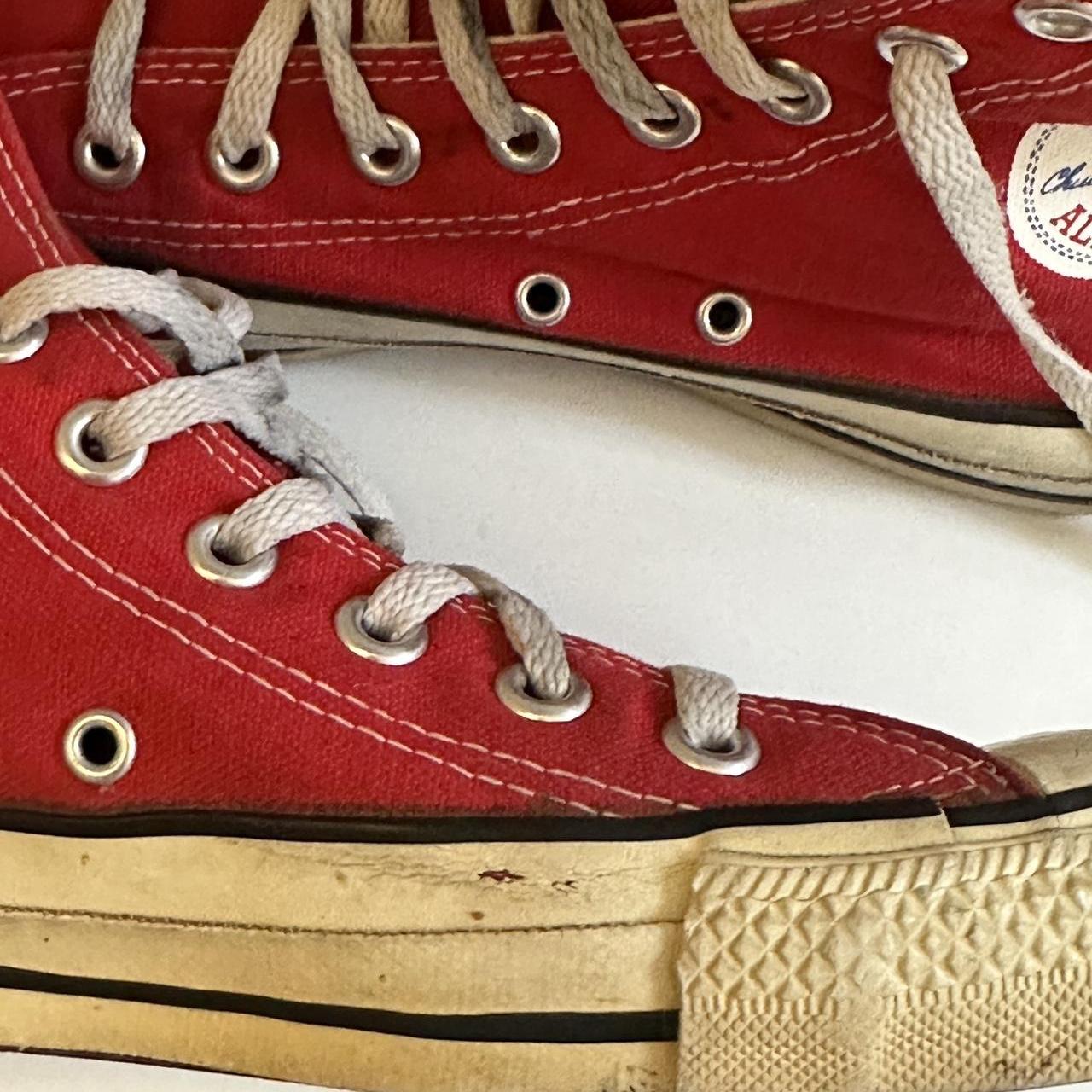 1980s to 90s Made in USA Vintage Red Converse • Size... | Depop