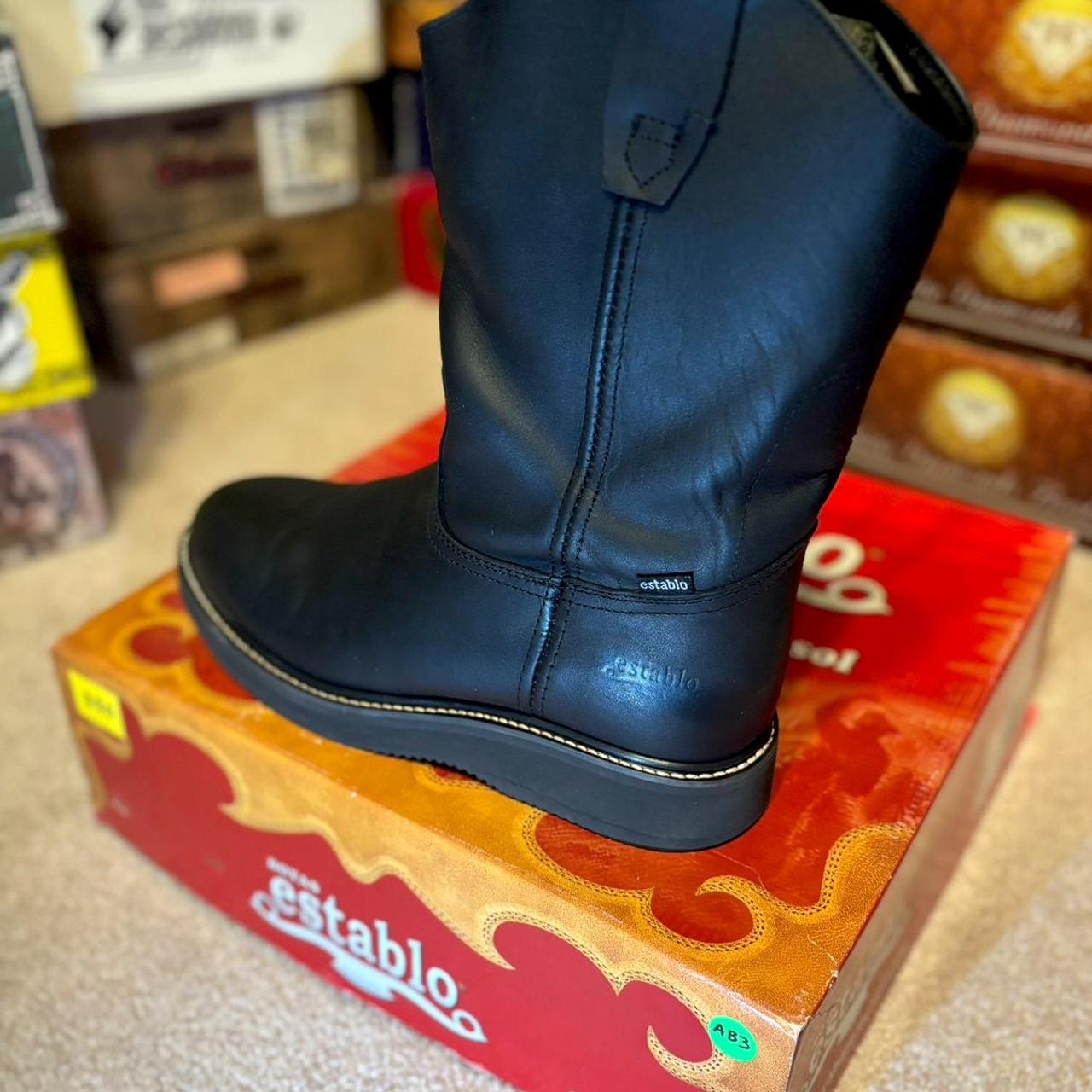 Botas Establo - Men’s Black Leather Cowboy Boots /... | Depop