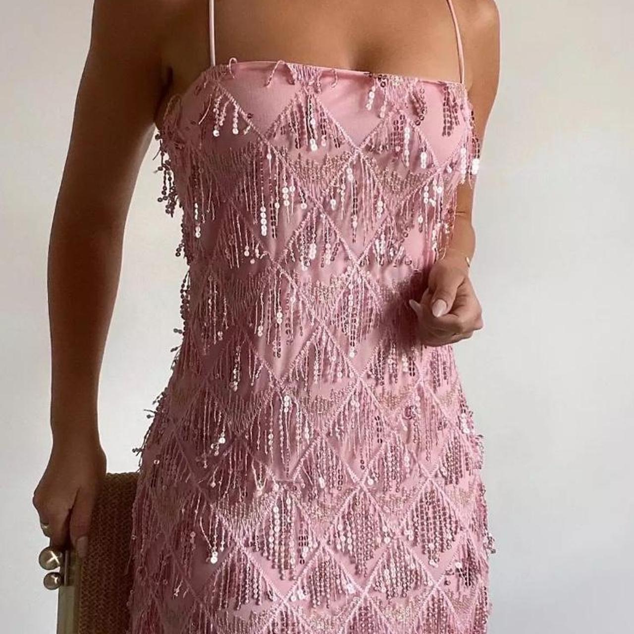 Showpo shook mini dress in pink sequin Excellent... | Depop