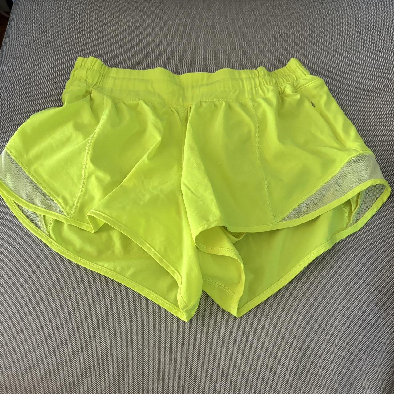 Lululemon neon yellow shorts! Perfect for summer!... - Depop