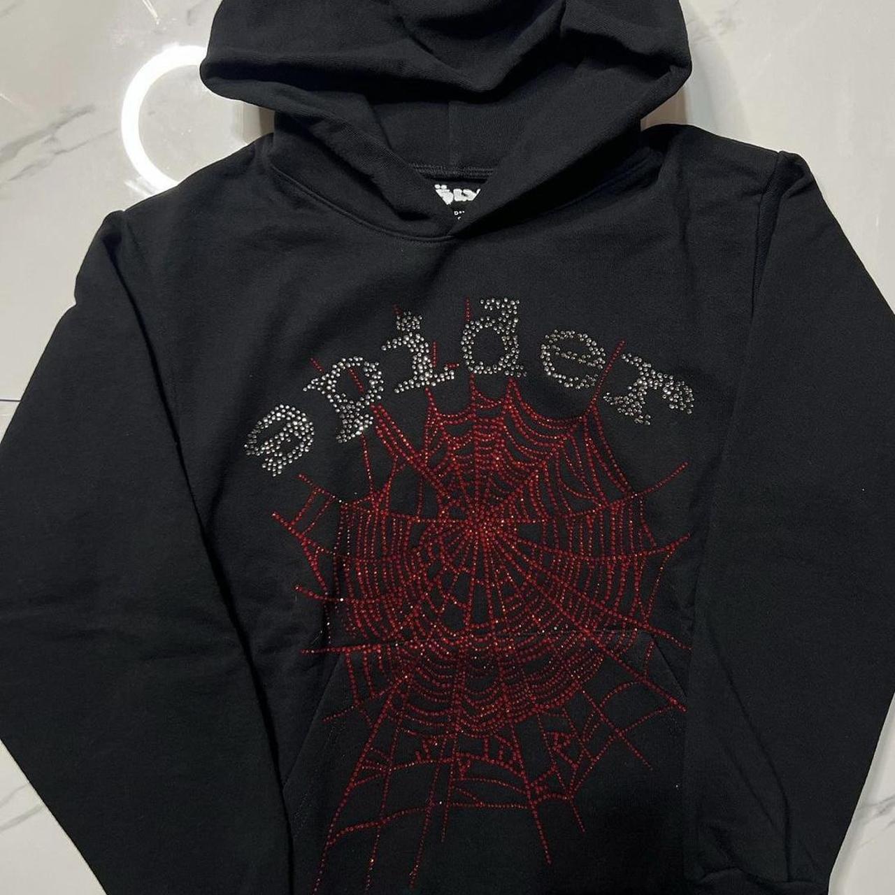 Sp5der OG Rhinestone Logo Hoodie #sp5der #spider... | Depop