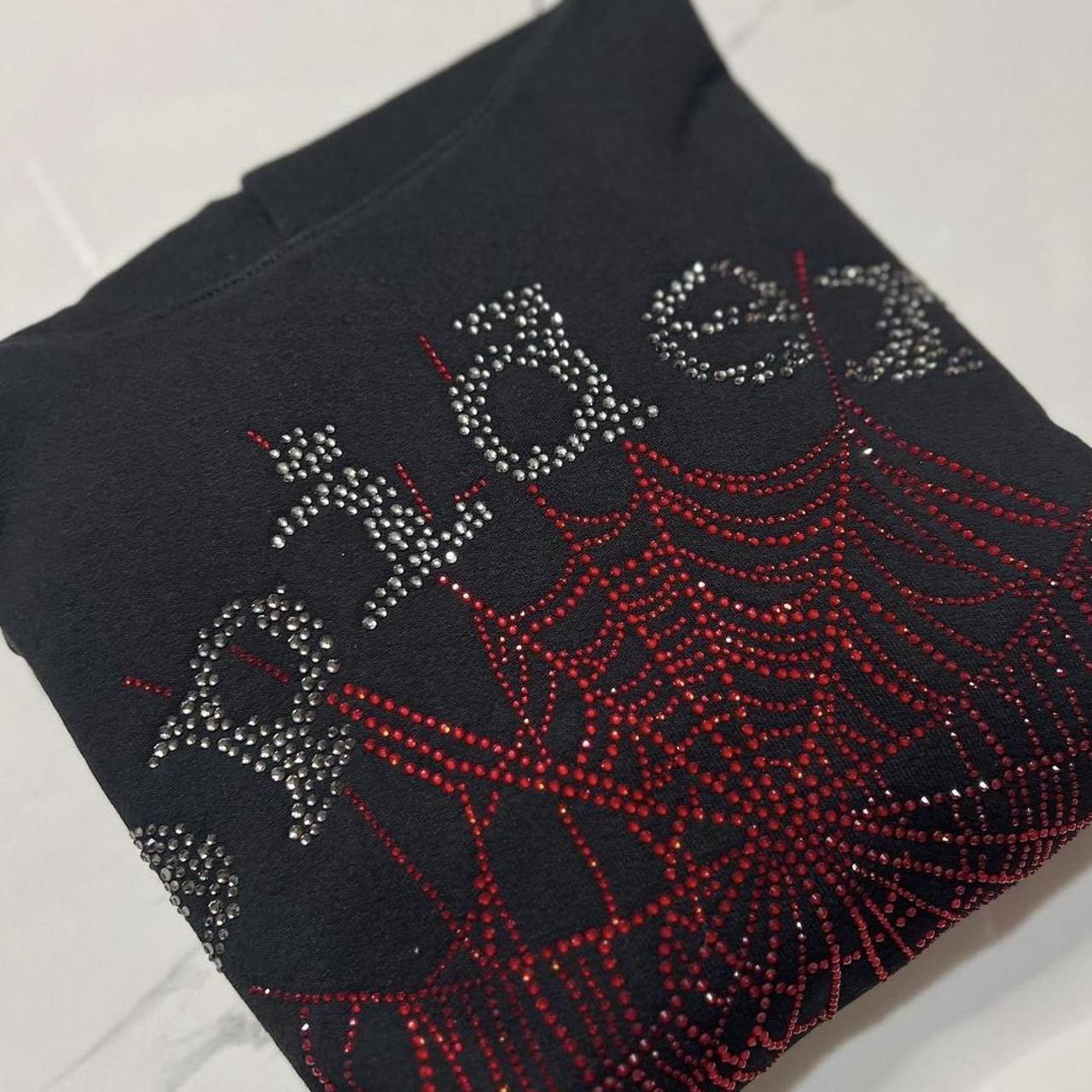 Sp5der OG Rhinestone Logo Hoodie #sp5der #spider... | Depop