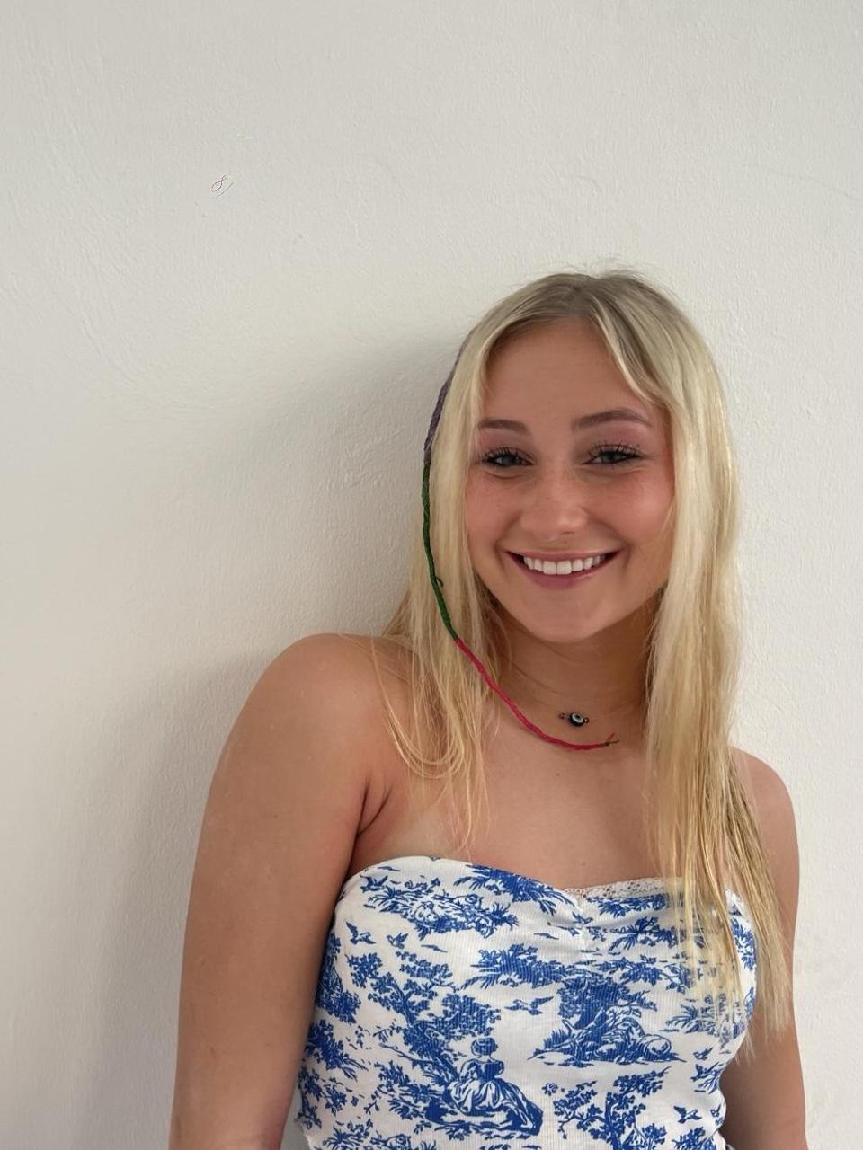 Blue And White Tube Top Worn Just Once Super Depop