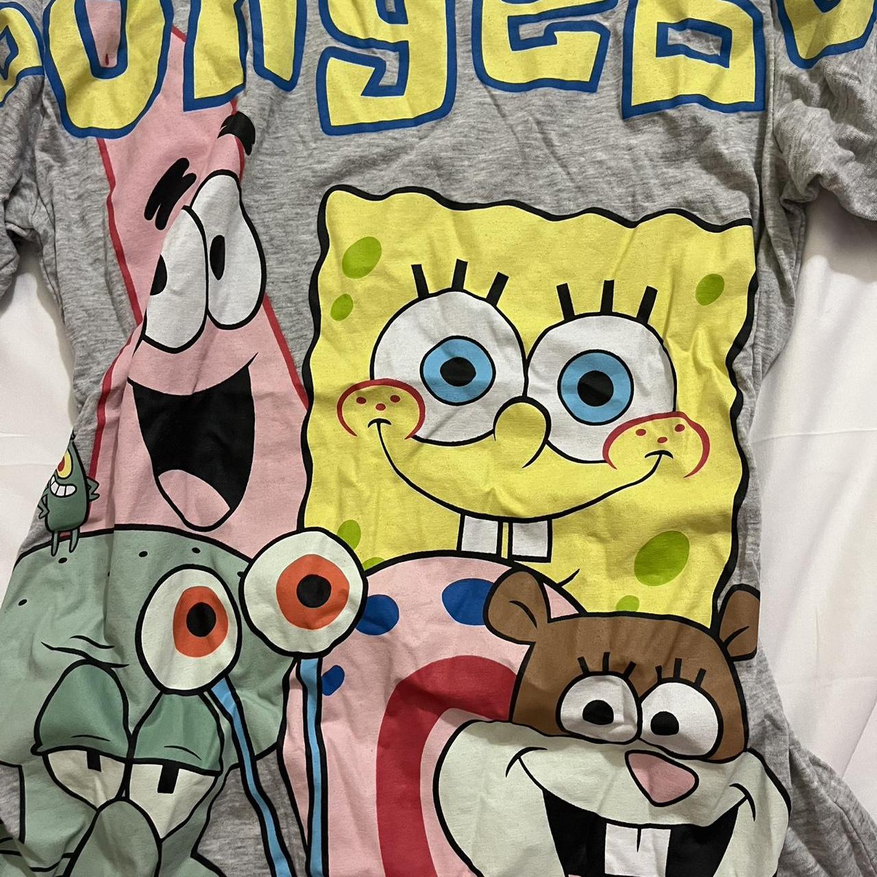 Nickelodeon Grey SpongeBob SquarePants T-shirt... | Depop