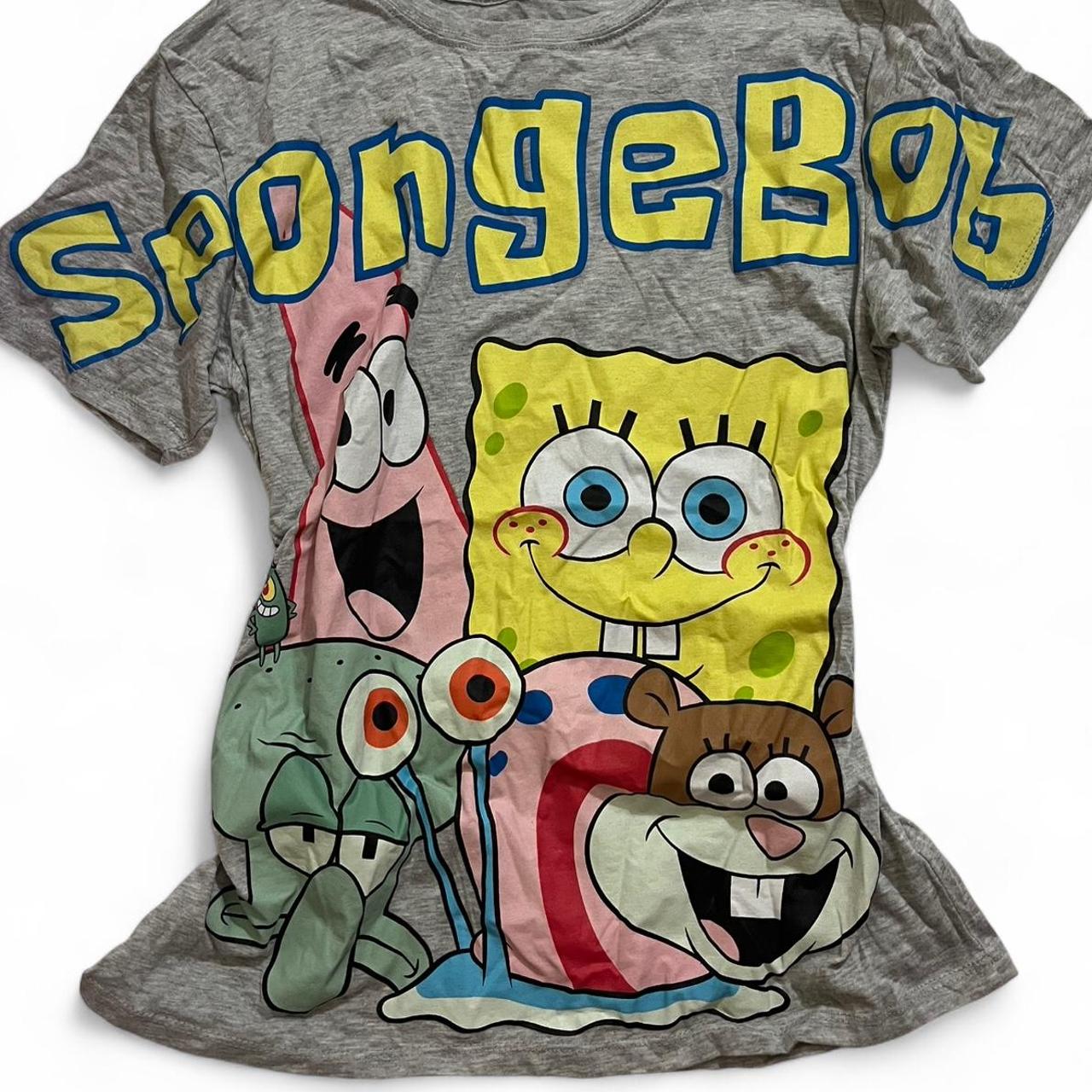 Nickelodeon Grey SpongeBob SquarePants T-shirt... | Depop