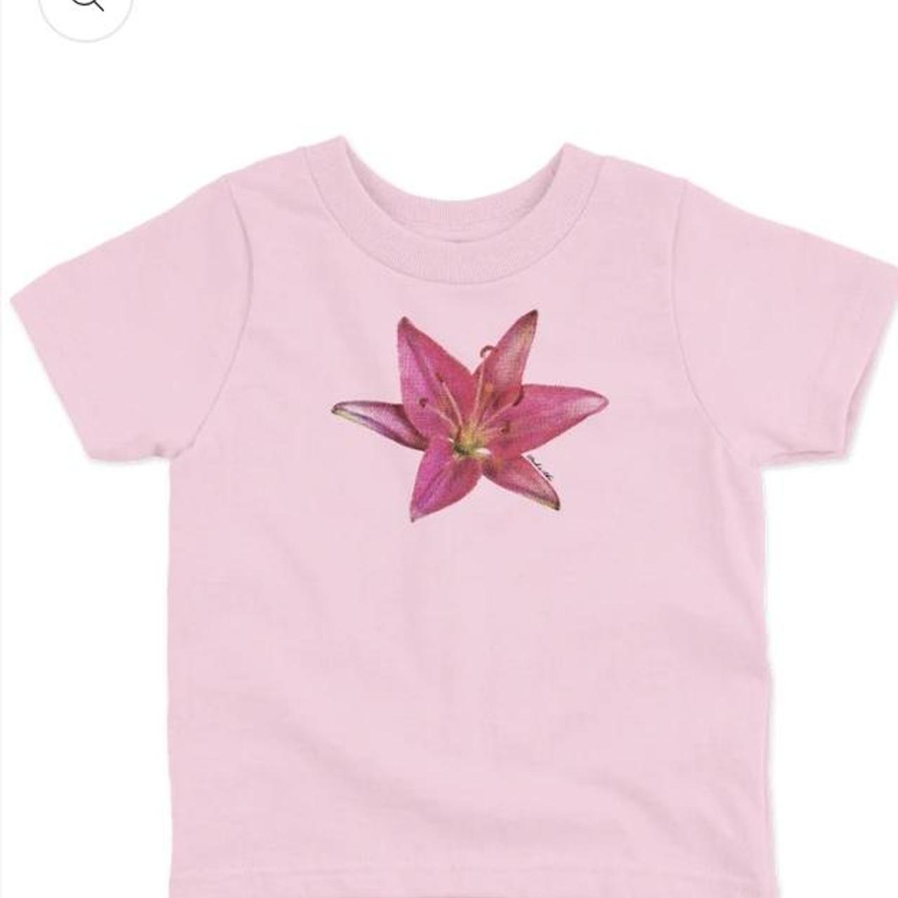 Pink is blue baby tee in Monet lily Size XS In... | Depop