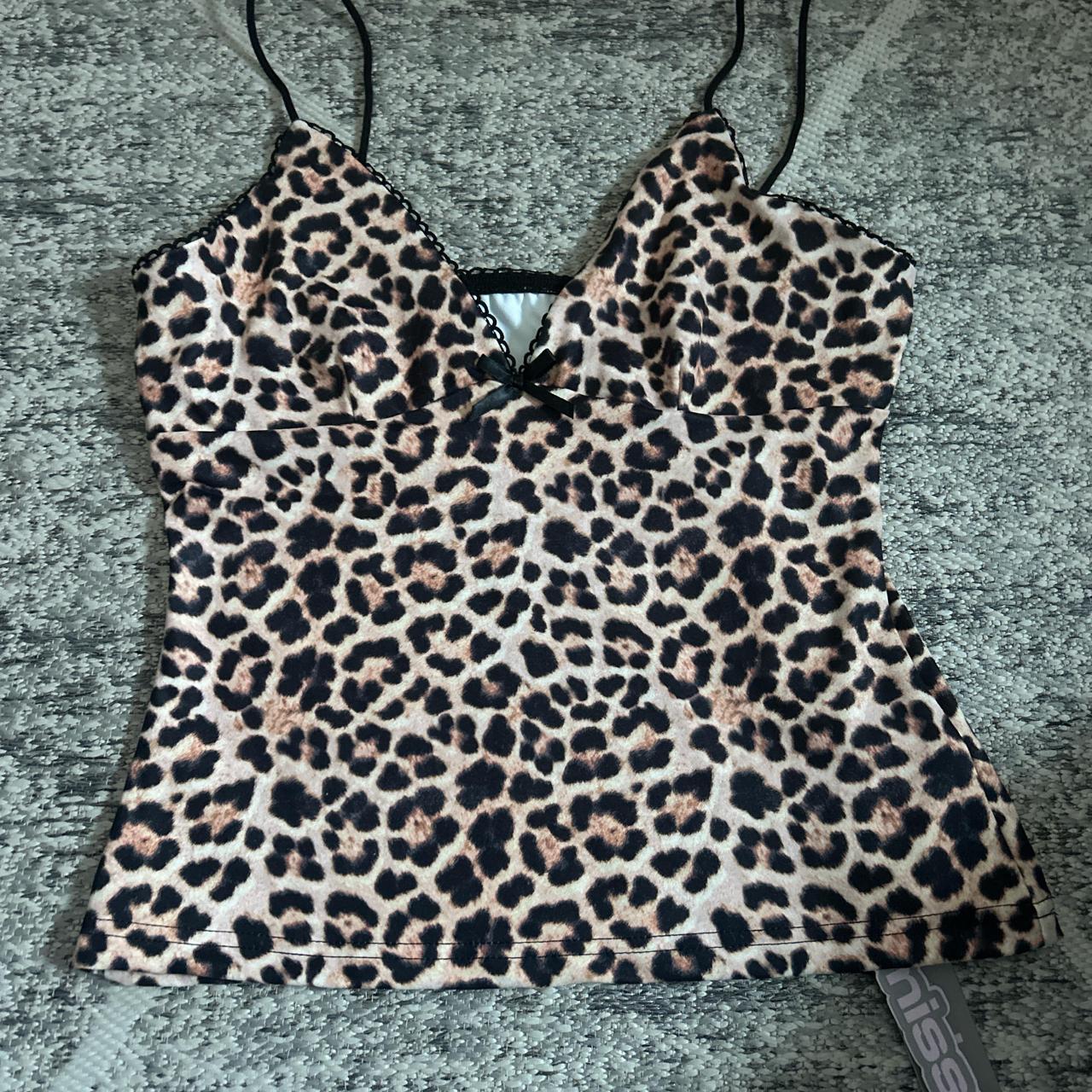 #Missguided Leopard print cami top with bow detail... | Depop