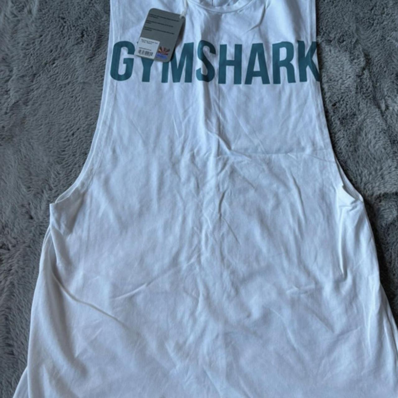 Gymshark white sleeveless muscle tank top #gymwear - Depop