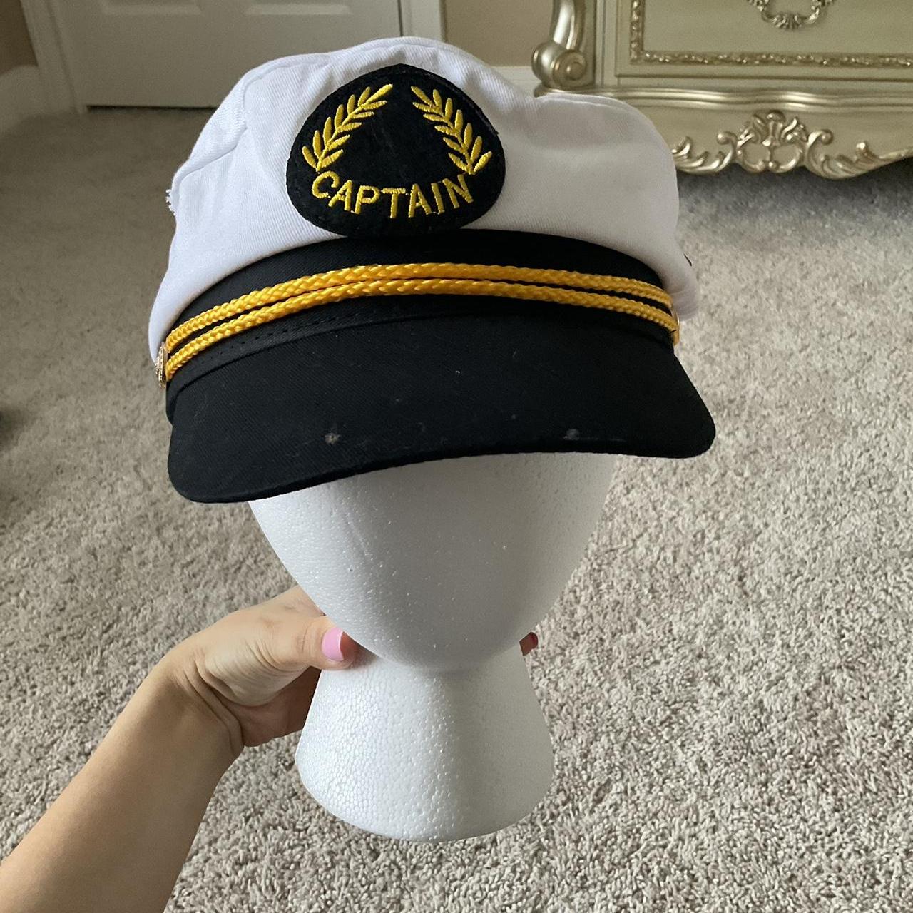 White and yellow Captain hat #cosplay #captain #marine | Depop