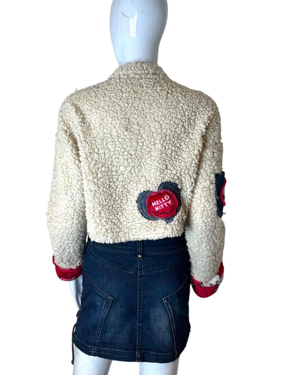 The hello kitty fluffy reworked crop jumper with... - Depop