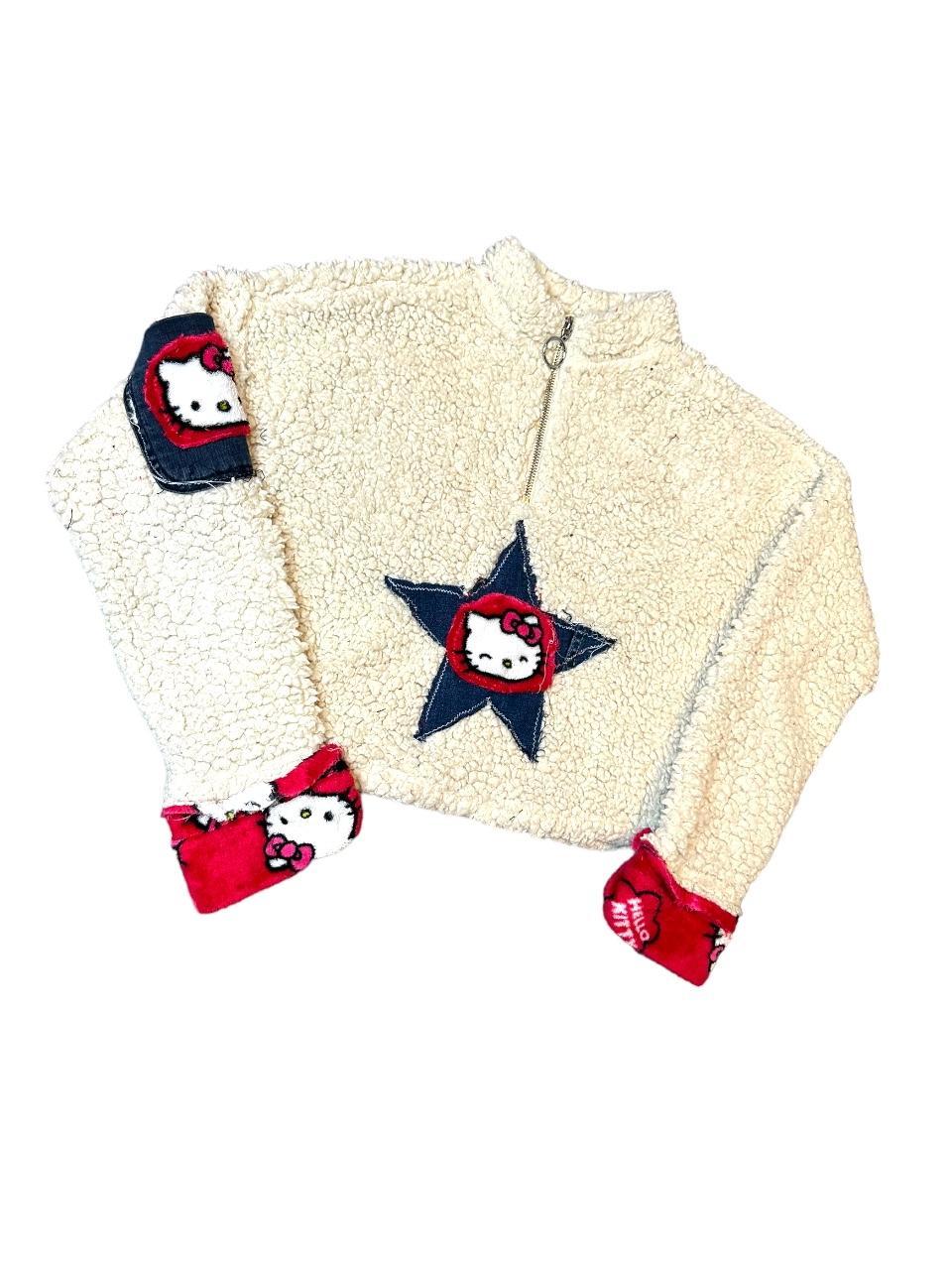 The hello kitty fluffy reworked crop jumper with... - Depop