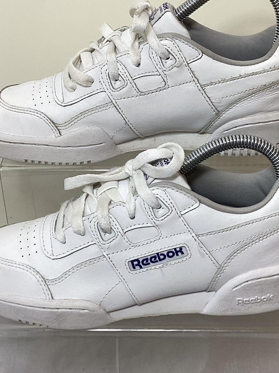 Reebok Classic White Leather Trainers in Size: UK... - Depop