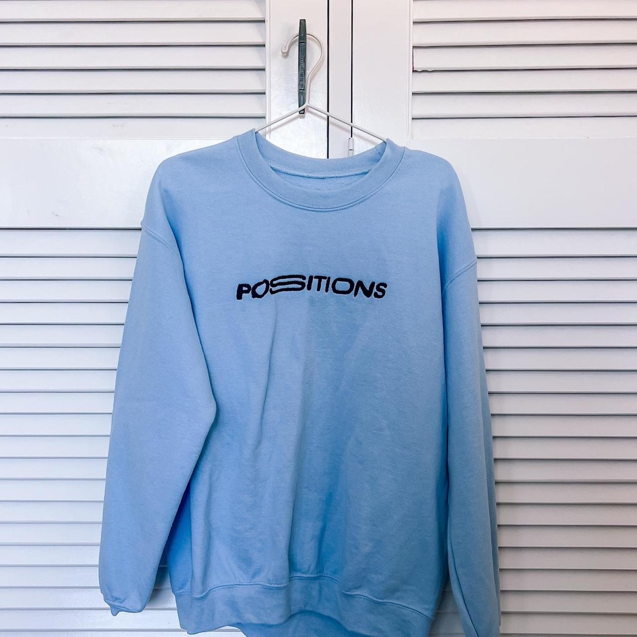 Ariana Grande Positions Limited Edition Hoodie (blue) - Depop