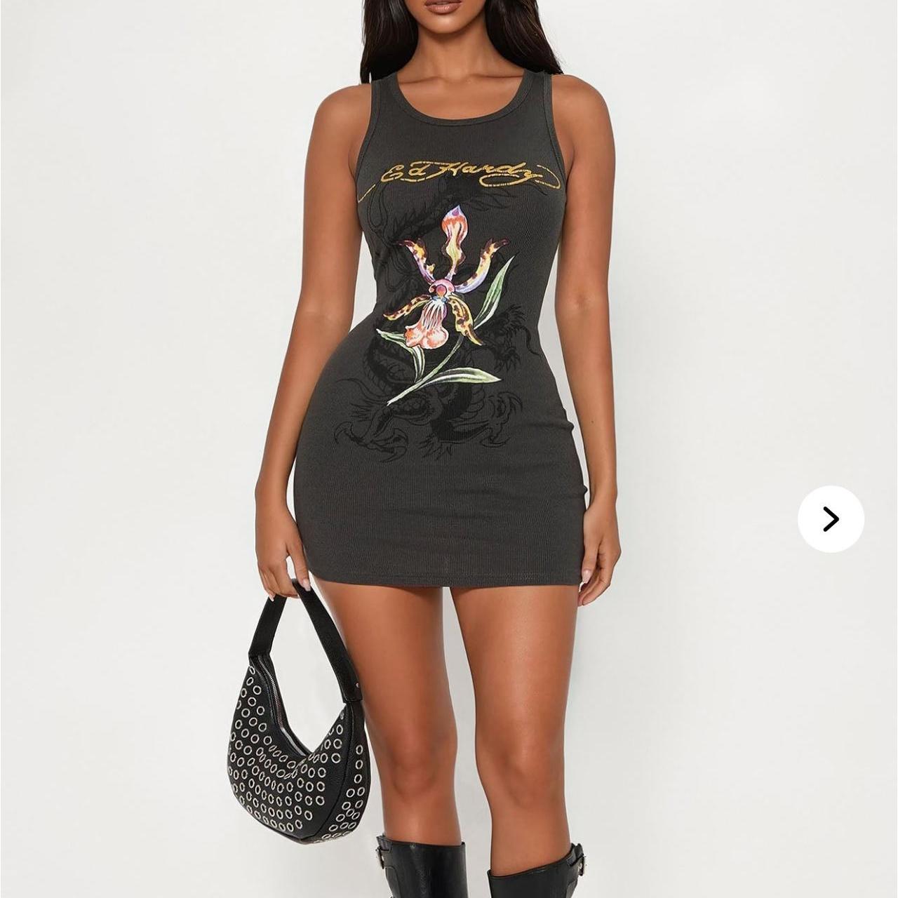 Ed hardy rib mini dress Brand new worn once | Depop