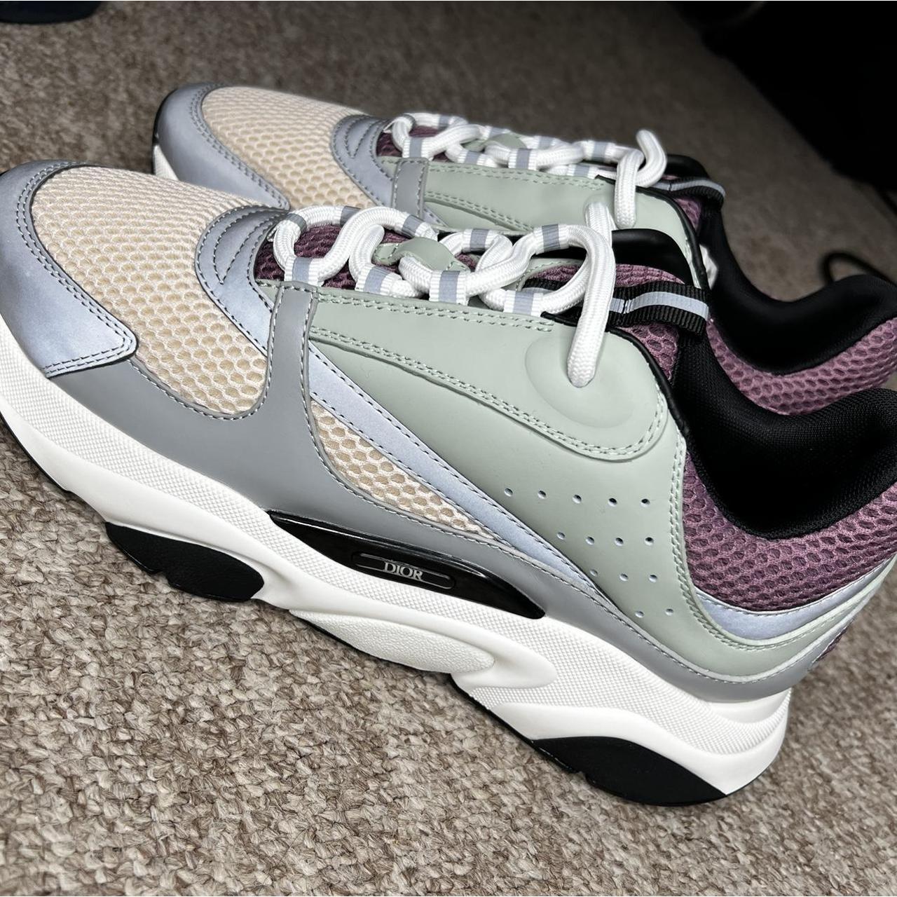 Dior B22 Sneaker Cream And Lavender Technical... - Depop
