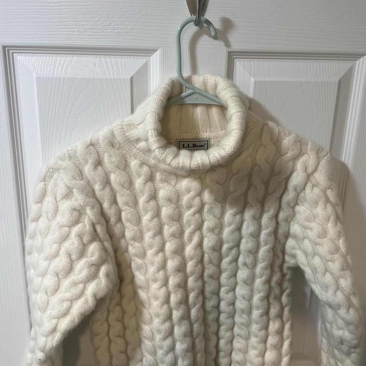 The perfect cream cable knit sweater from LLbean🕊️🤍... - Depop