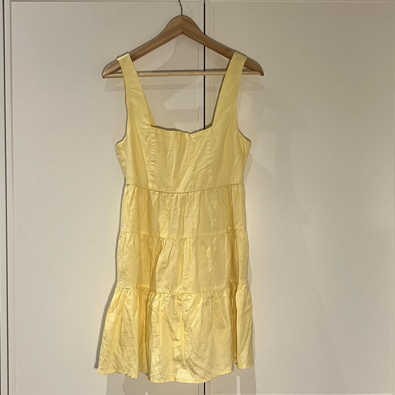Nude Lucy butter yellow mini dress, never worn size... | Depop