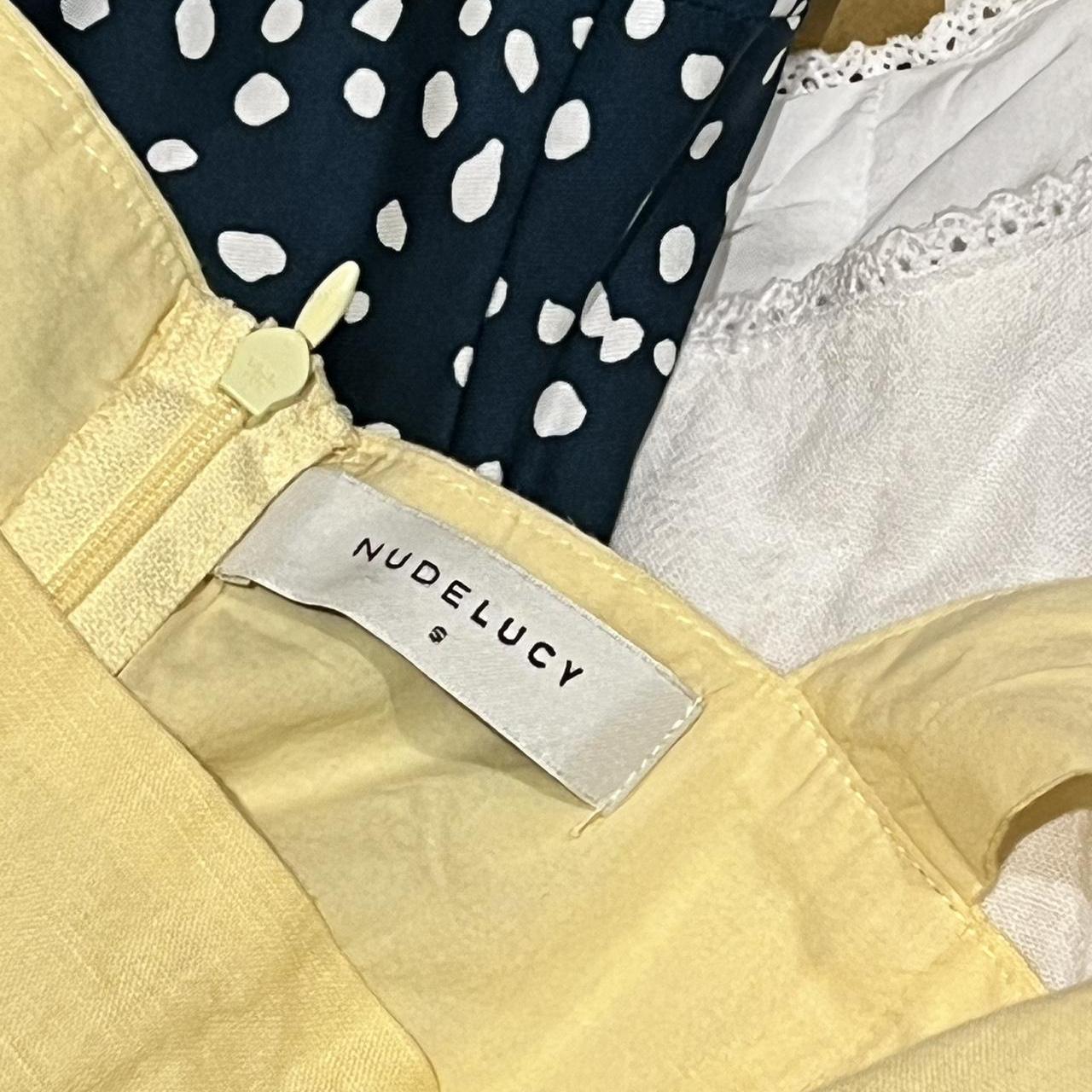 Nude Lucy butter yellow mini dress, never worn size... | Depop