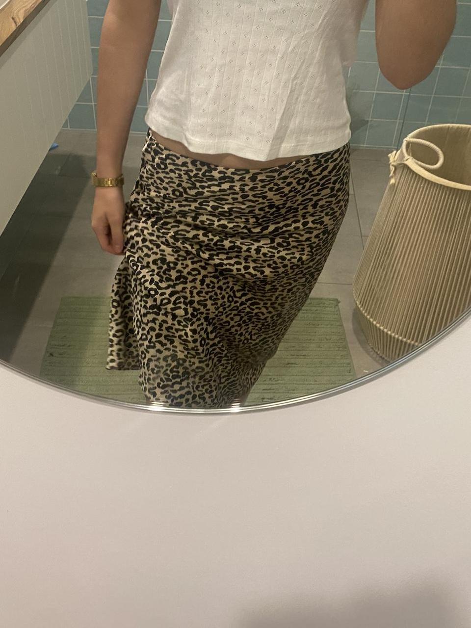 leopard print luck and trouble satin... - Depop