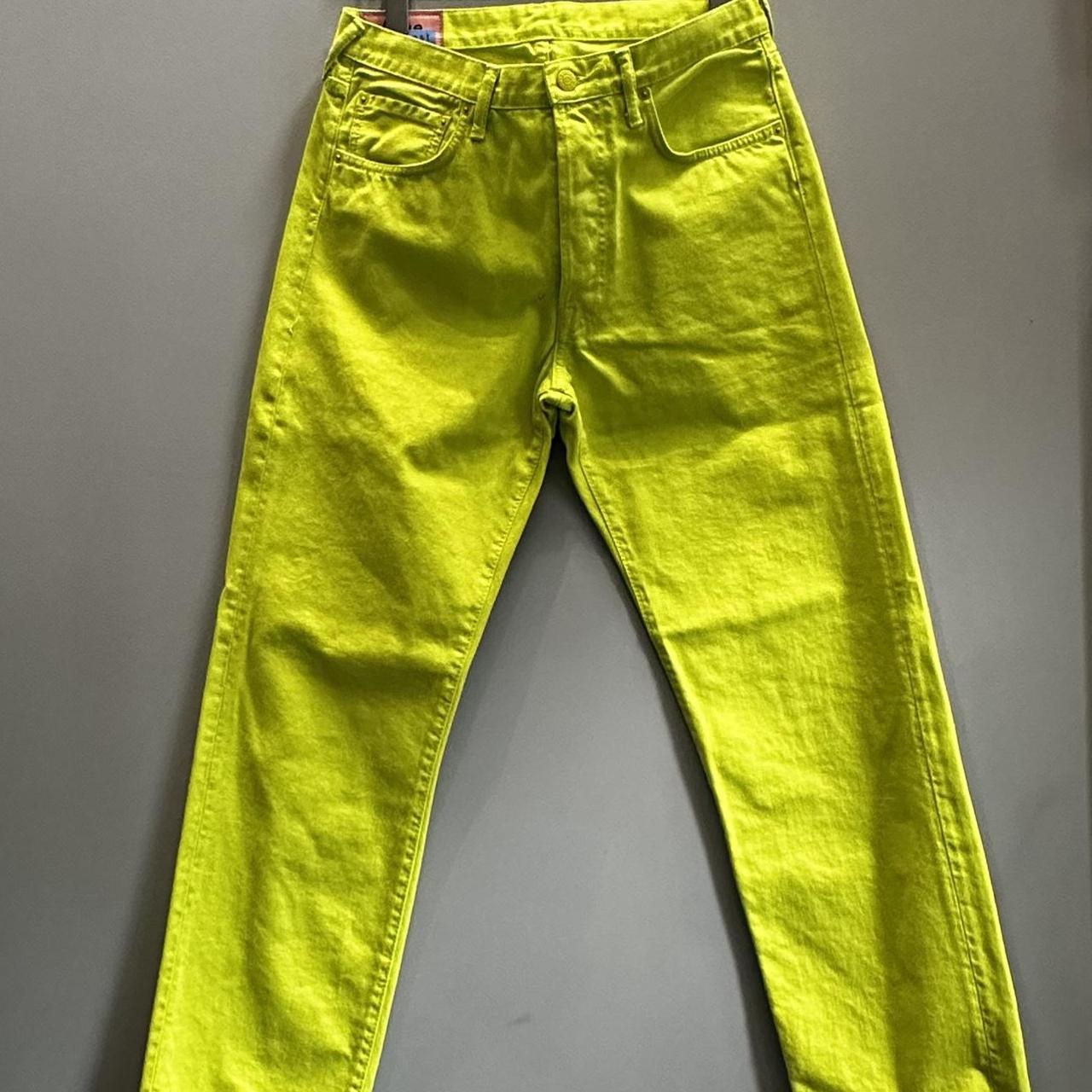 ACNE STUDIOS 1996 Reactive Dye Lime Green Jeans... | Depop