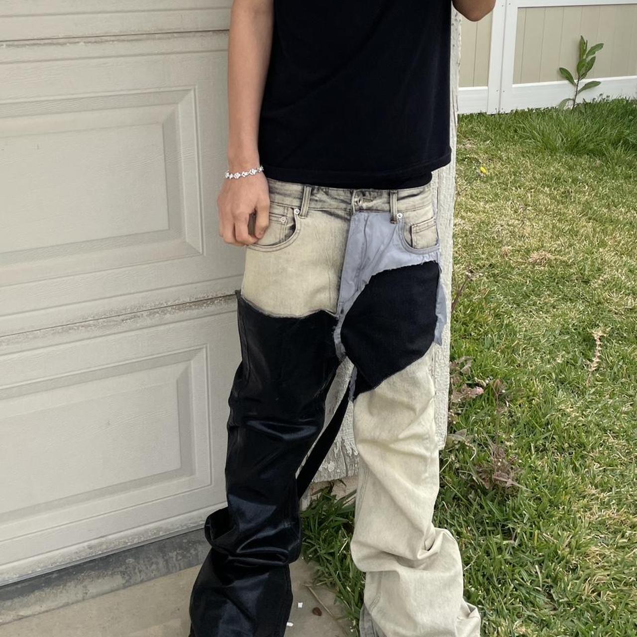 30x30 Rick Owen cut up flared jeans Leg opening 12... | Depop