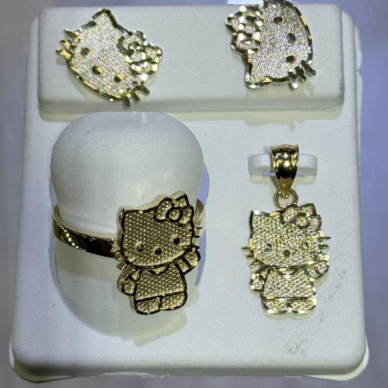Hello Kitty solid gold ring and pendant set 4.8G... | Depop