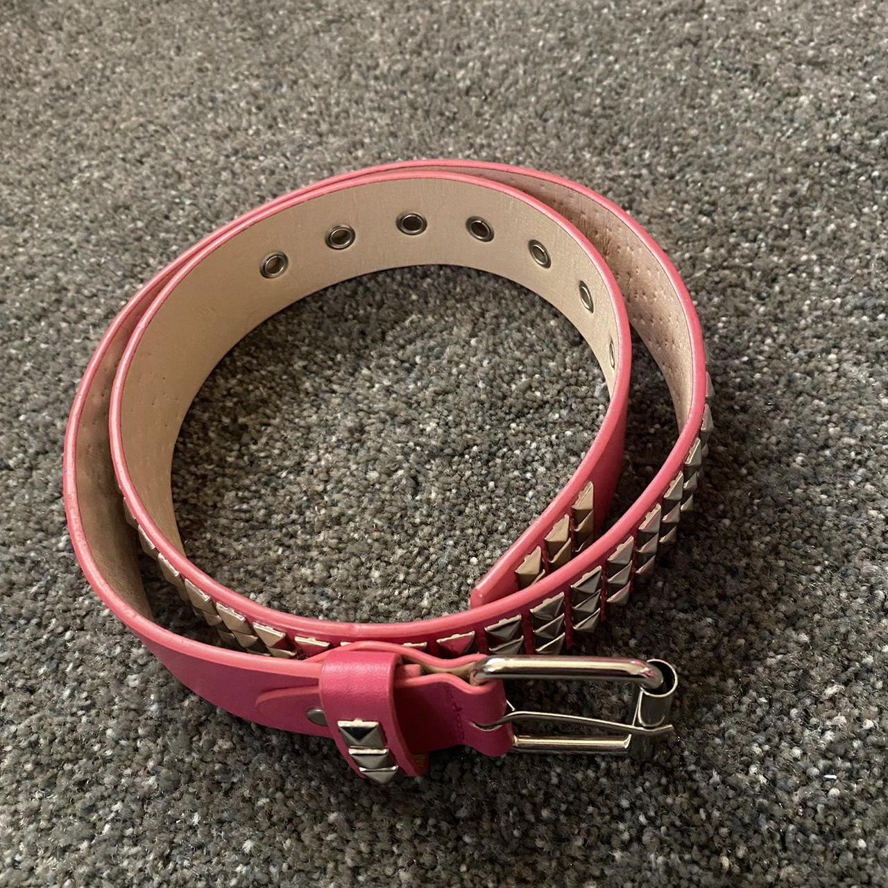 Pink studded belt size small/medium #emo | Depop
