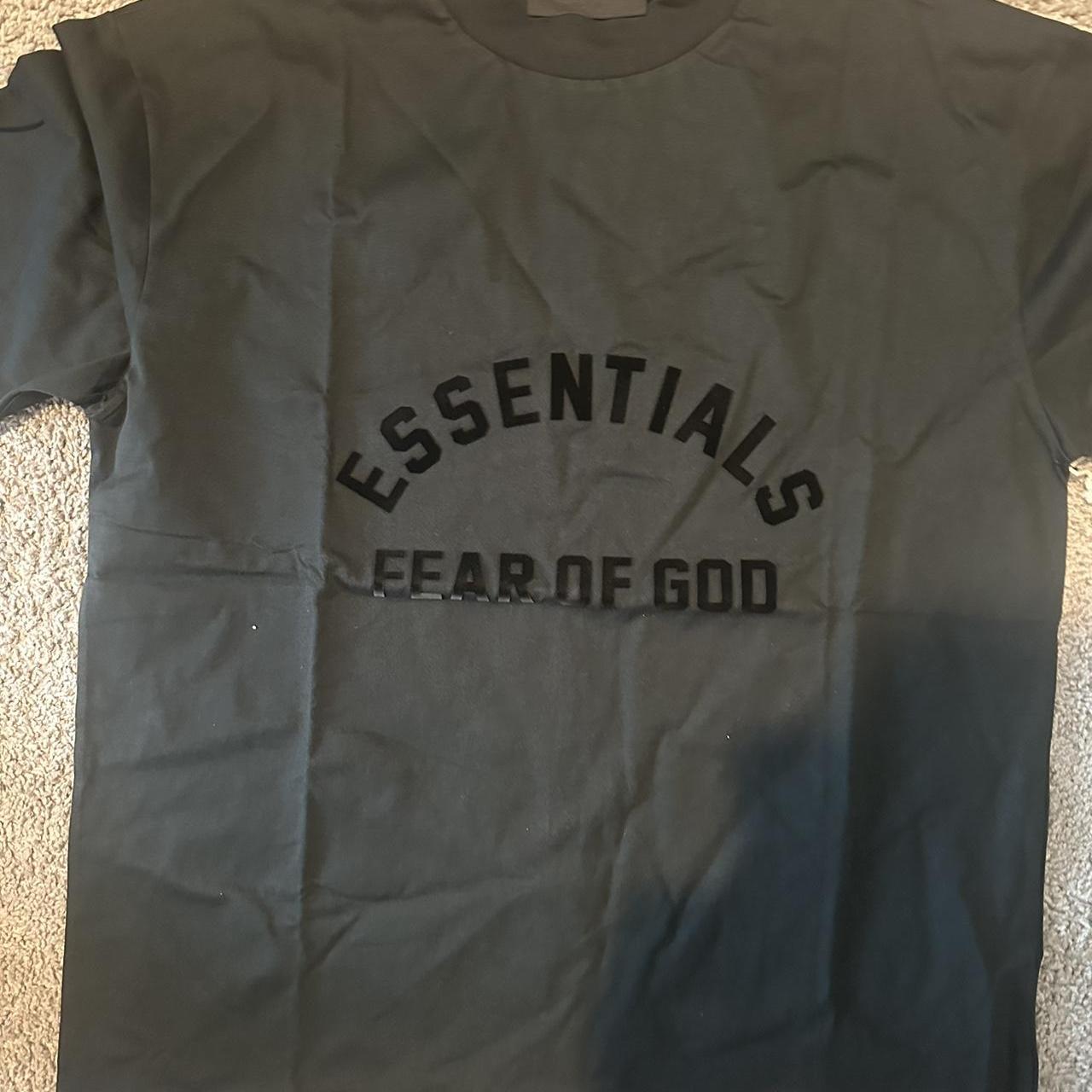 Essentials Fear of God Essentials Arch Logo Tee Jet... - Depop
