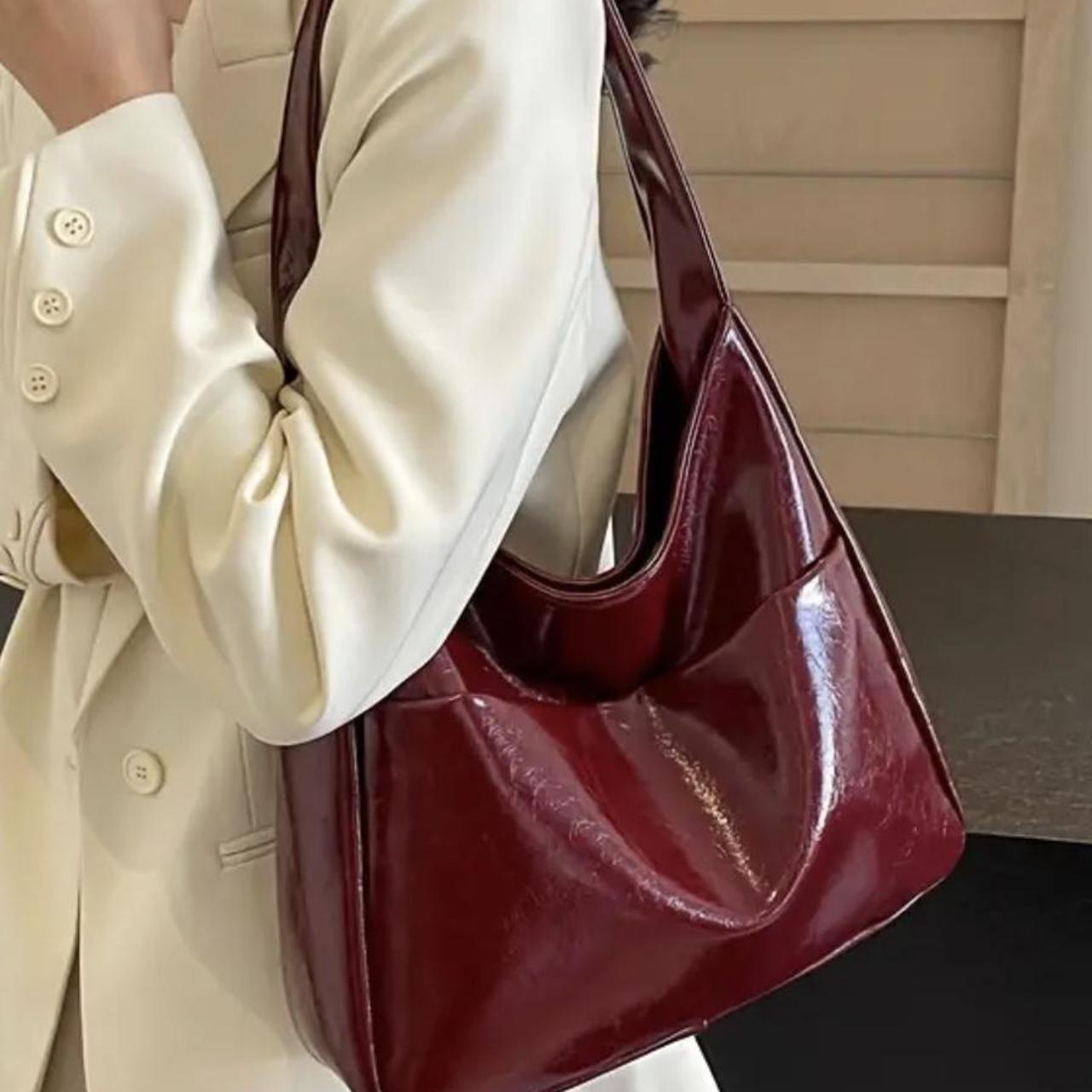 Really cute vegan leather cherry bag 30cmx30cm high - Depop