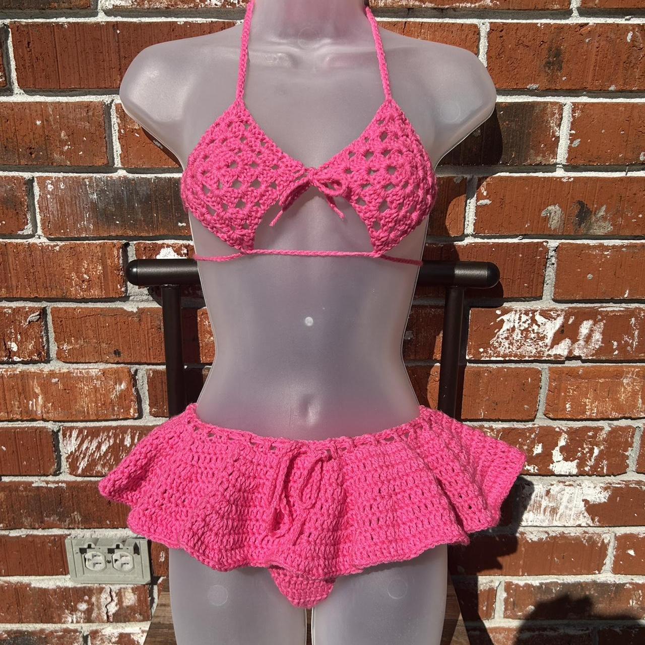 Pink Granny Square Bikini Set🩷 | Depop