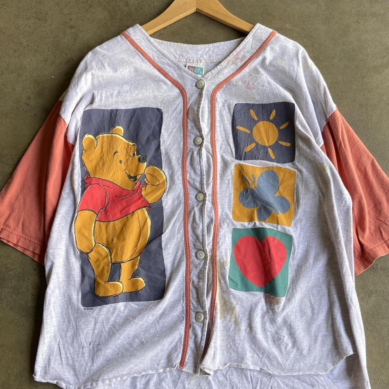 Winnie the Pooh Jersey - Tagged OSFA - Stains - Pit... - Depop