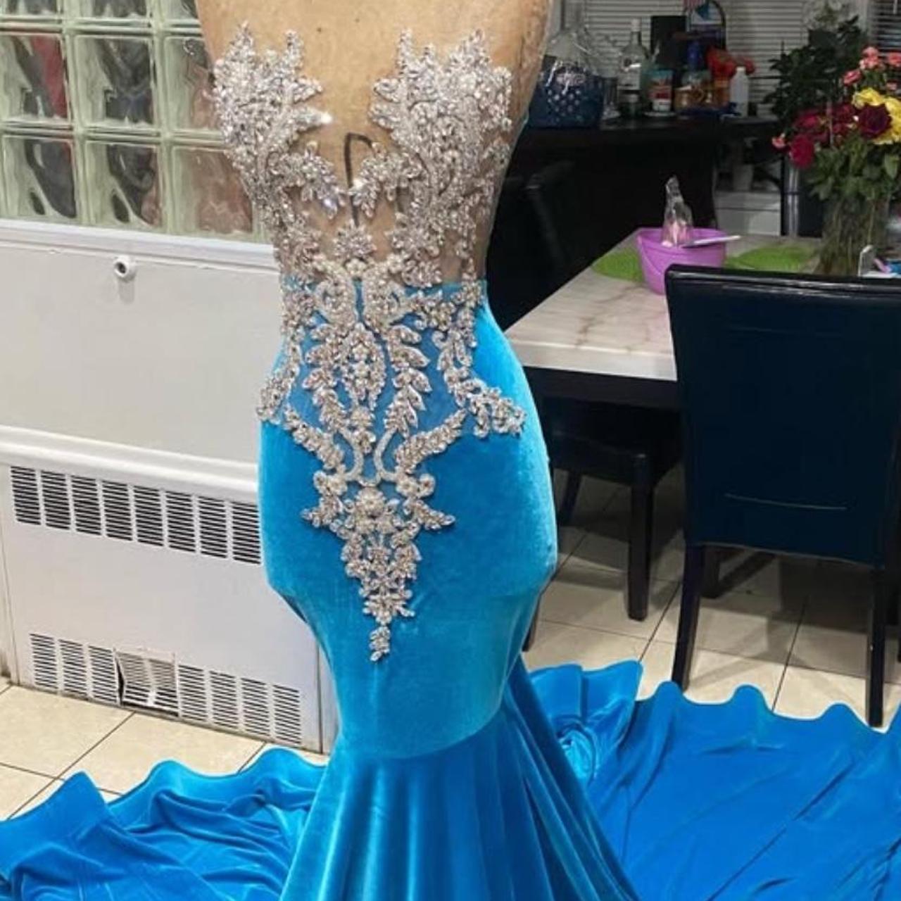 Beautiful blue prom dress for sale. This dress is... | Depop