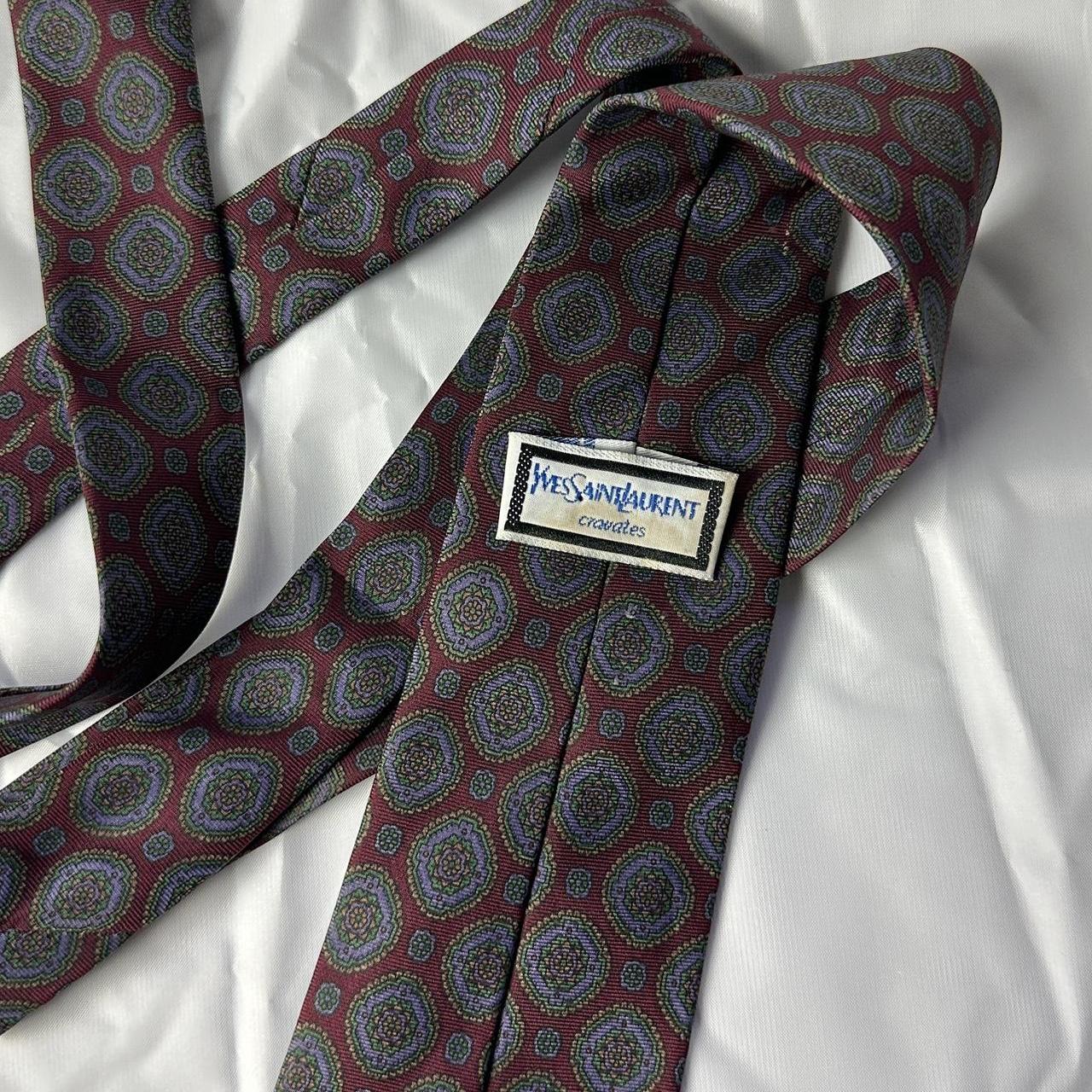 VINTAGE YVES SAINT LAURENT (YSL) PATTERN TIE SIZE:... | Depop