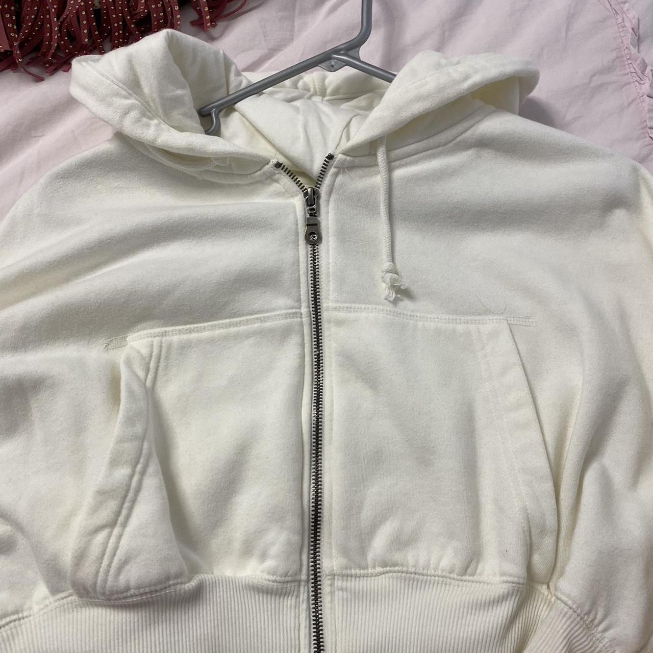 white aeropostale zip up hoodie. worn once no flaws... - Depop