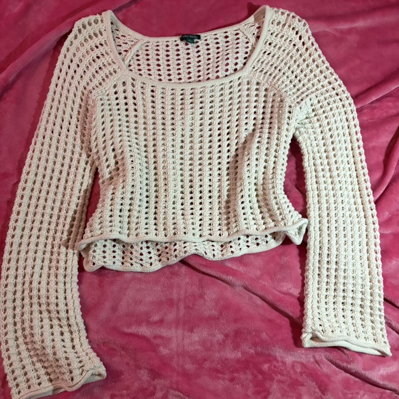 Cream & white Wild Fable knit top #knitwear #coverup... | Depop