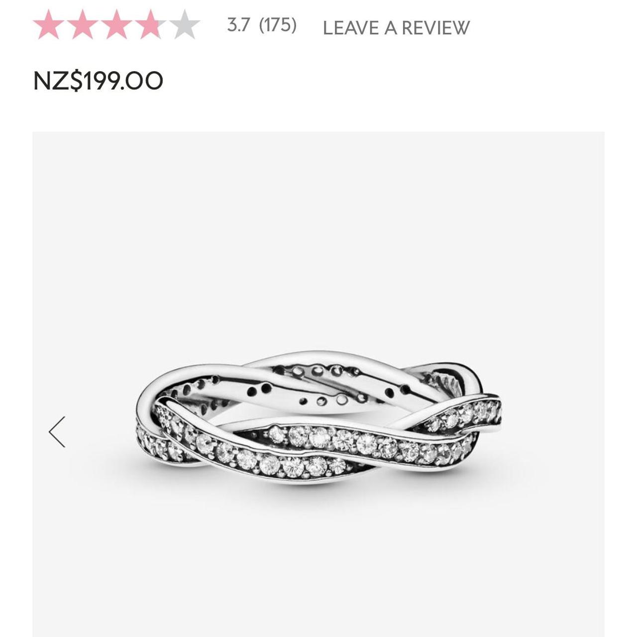 Sparkling Twisted Pandora Ring - Size... | Depop