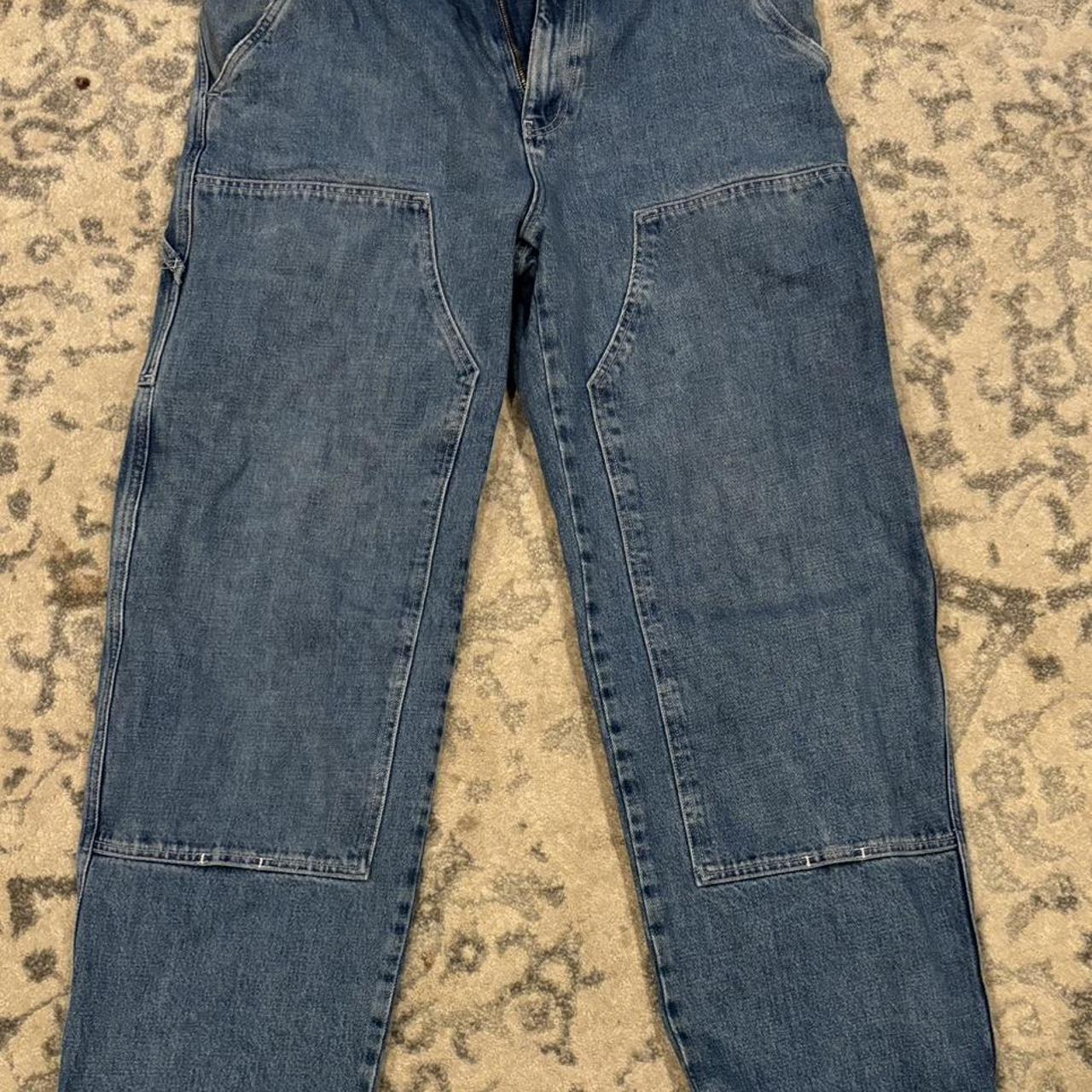 Stussy denim double knee work pant with hammer loop.... - Depop