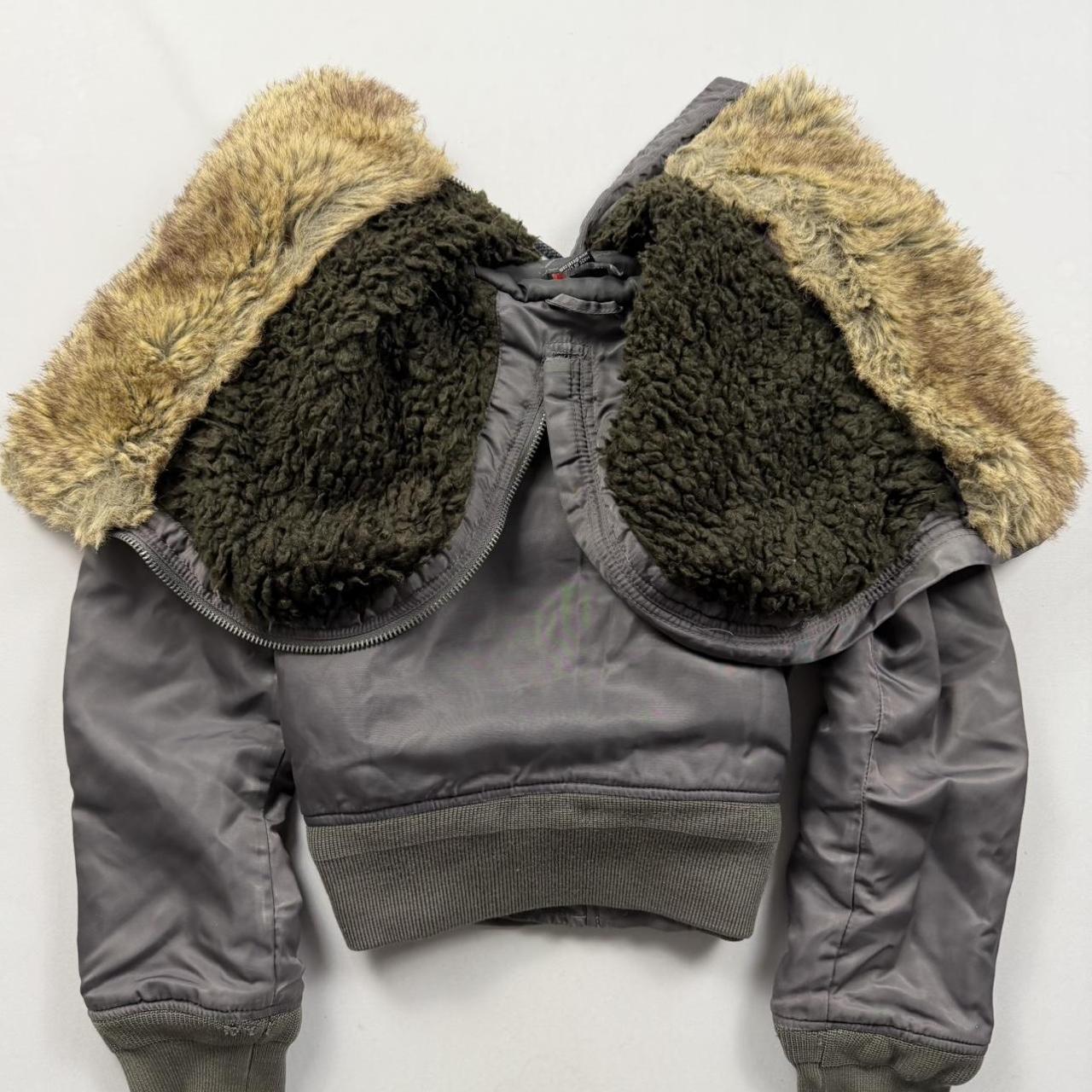 2000s Vintage Diesel grey split hood n2-b flight... | Depop