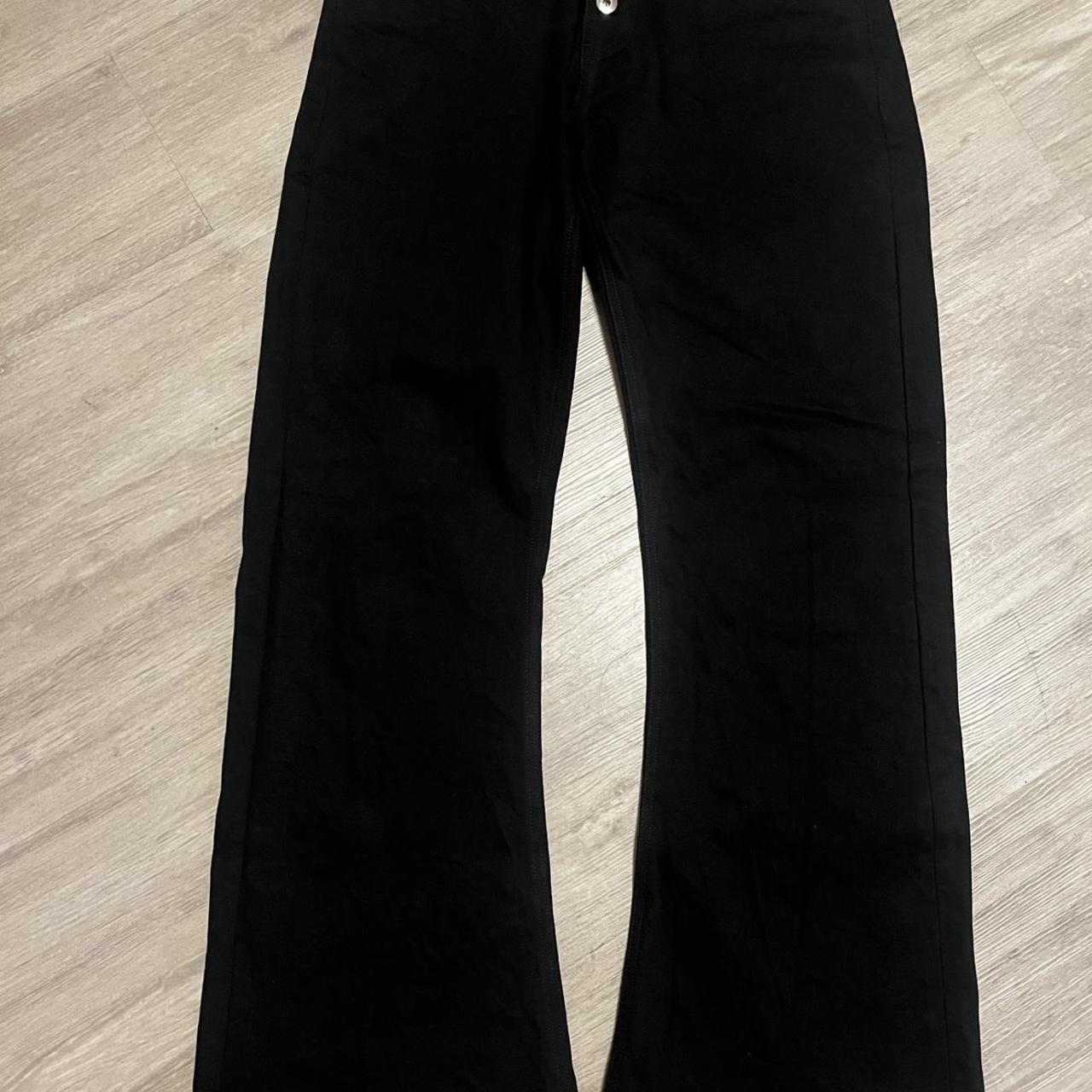 non-foya archive selvedge flare denim pants... | Depop