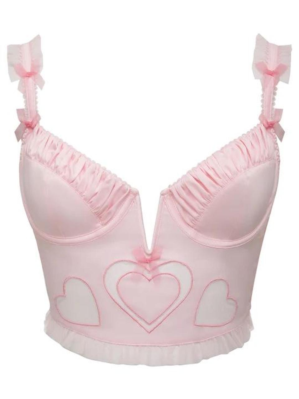 for love & lemons heart top 🎀cutest color of pink... - Depop