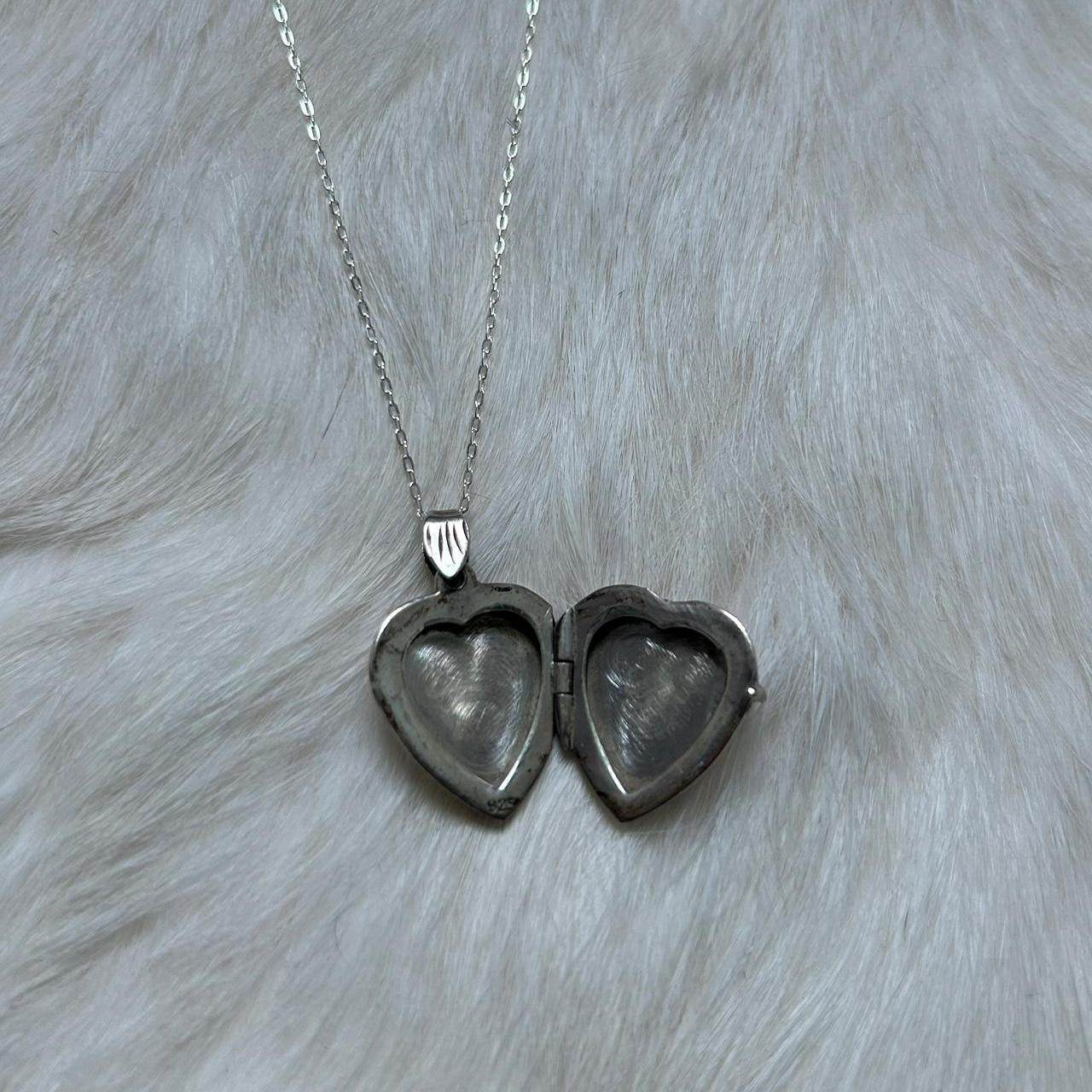 Sterling Silver Locket Heart Necklace On a 18” chain | Depop