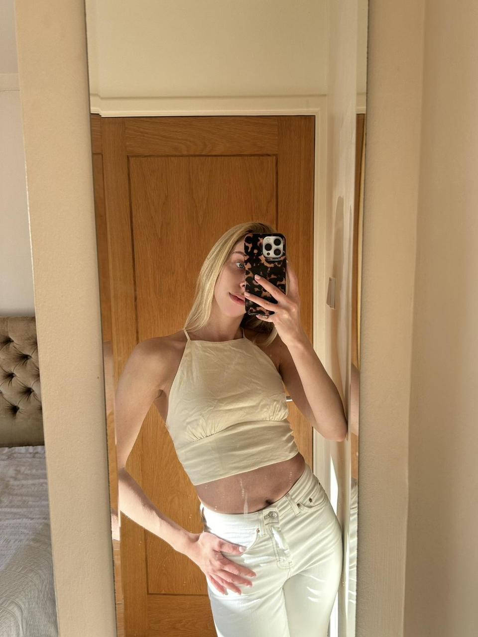 ZARA backless tie top 💛 Stretchy and comfortable.... - Depop