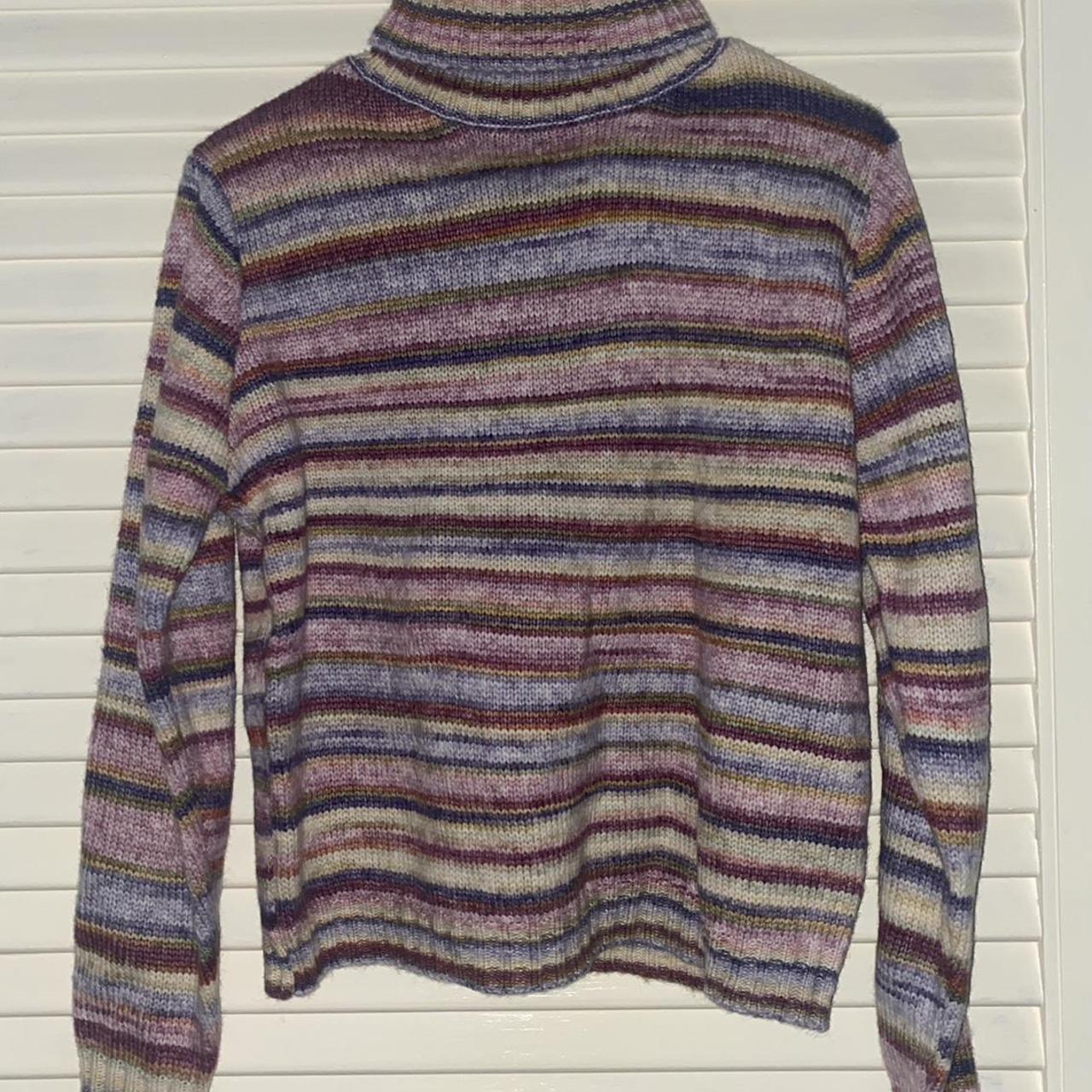 multicolour pretty spring colours, turtle neck... - Depop