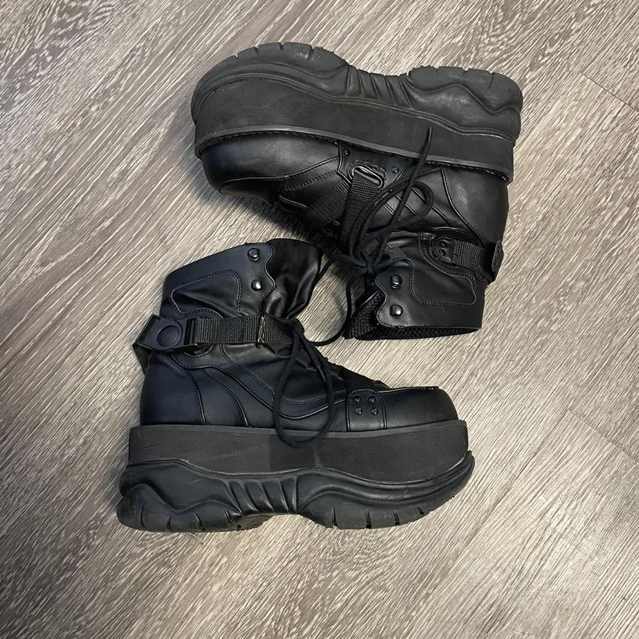 Platform demonia goth raver boots Size 9 mens /... - Depop