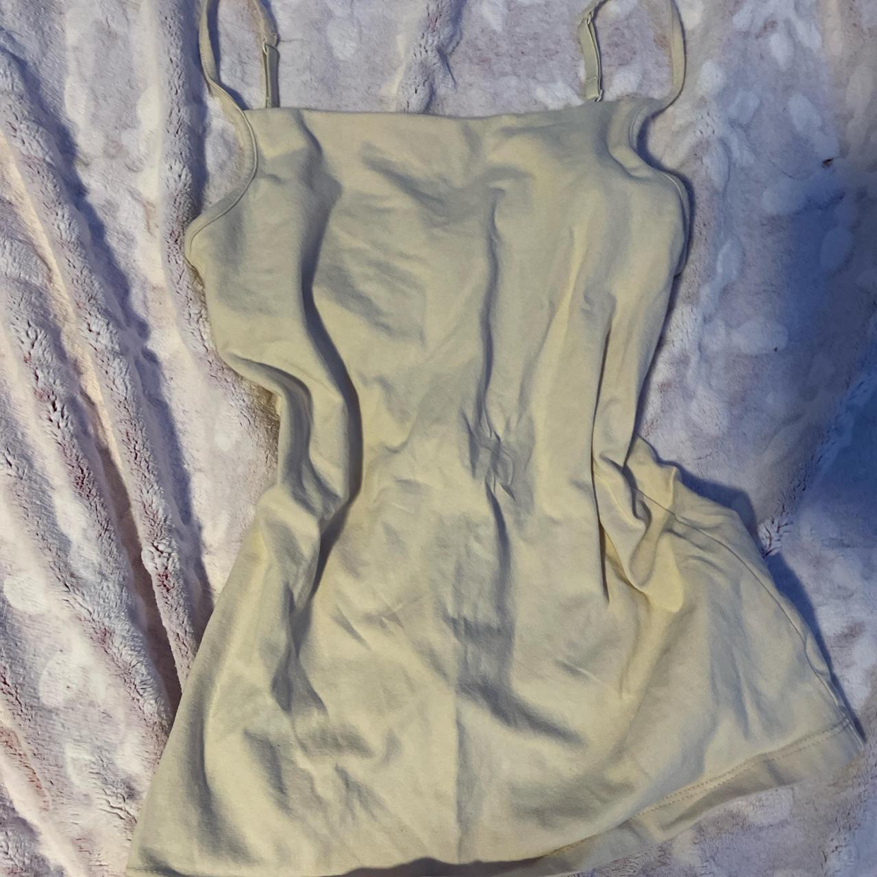 Biege basic cami / tank top with built in bra (no... | Depop