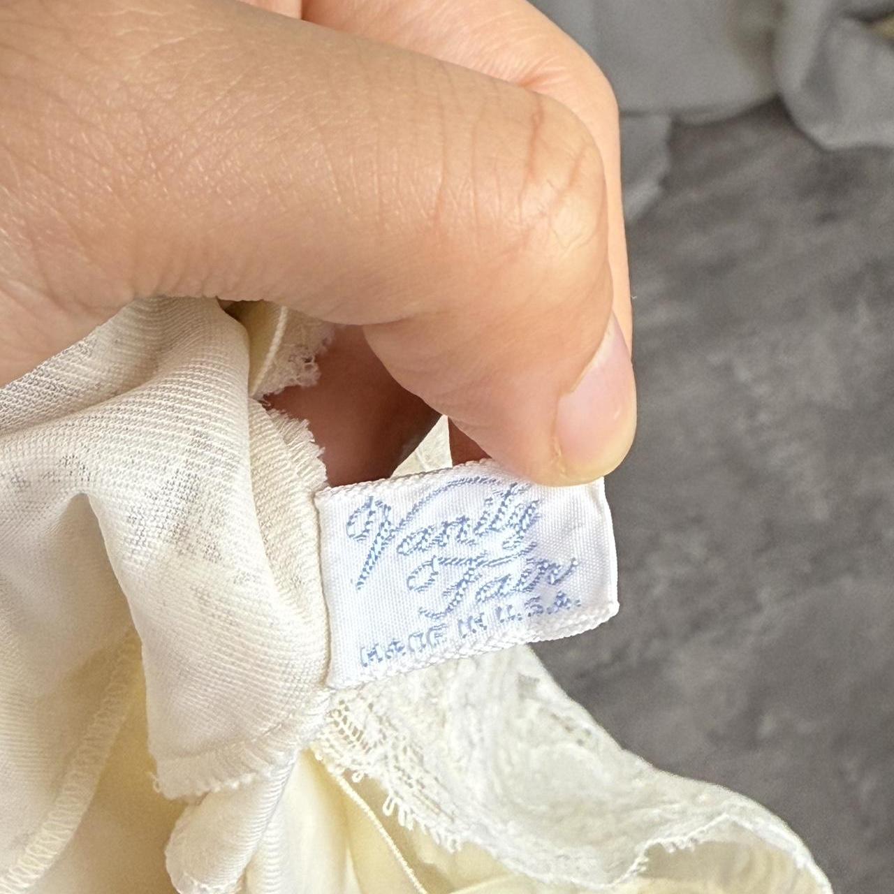 Vintage Cream lace slip dress with adjustable straps... | Depop