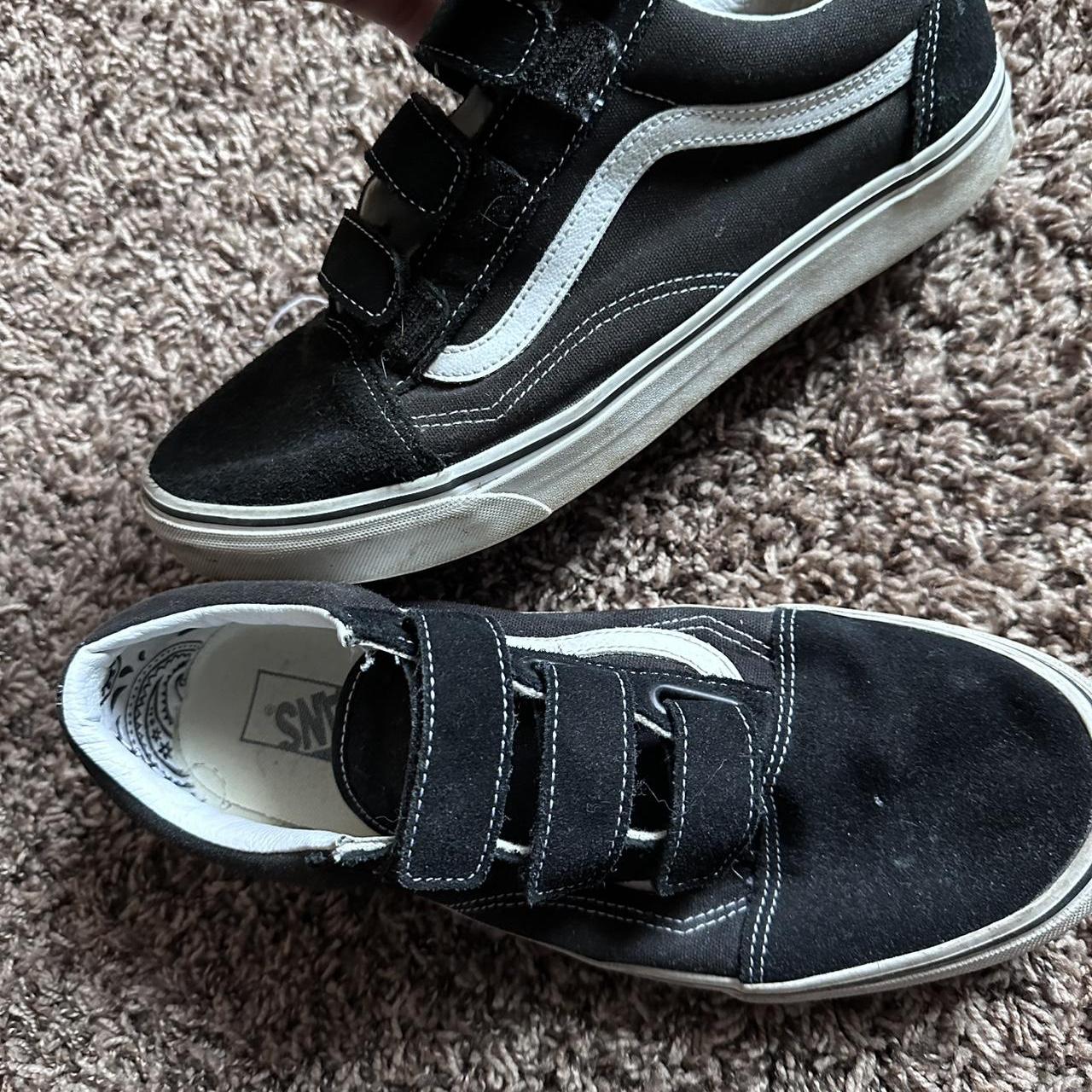 black and white strap vans. no box. 8.5/10. need... | Depop